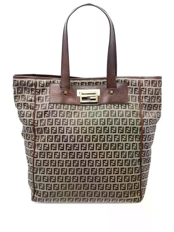 Fendi Zucchino Canvas Tote Bag - Neutrals
