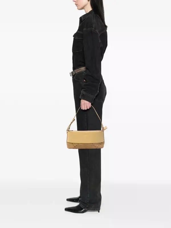 Burberry Calfskin And Suede Stitch Shoulder Bag - Neutrals
