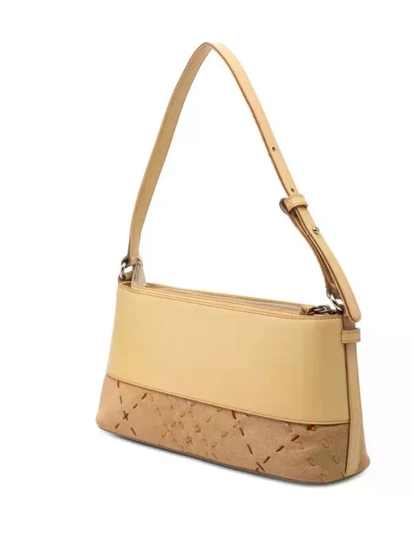 Burberry Calfskin And Suede Stitch Shoulder Bag