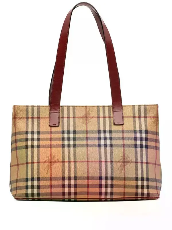 Burberry Haymarket Check Coated Canvas Tote Bag - Neutrals