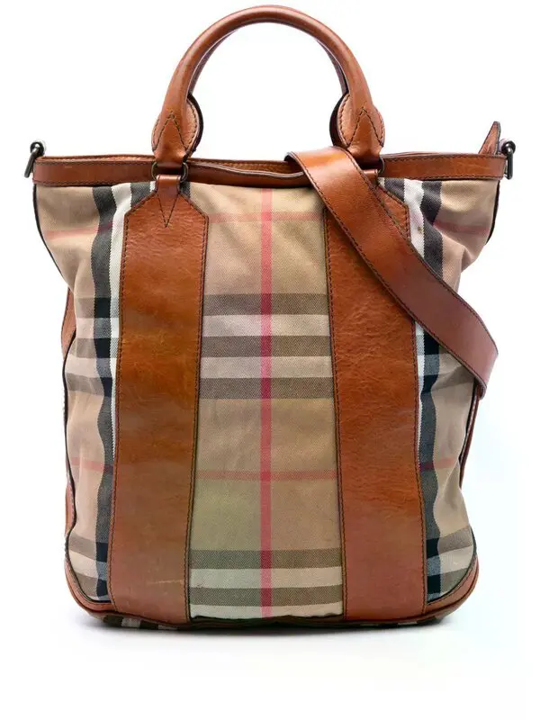 Burberry House Check Canvas Bonington Satchel - Neutrals