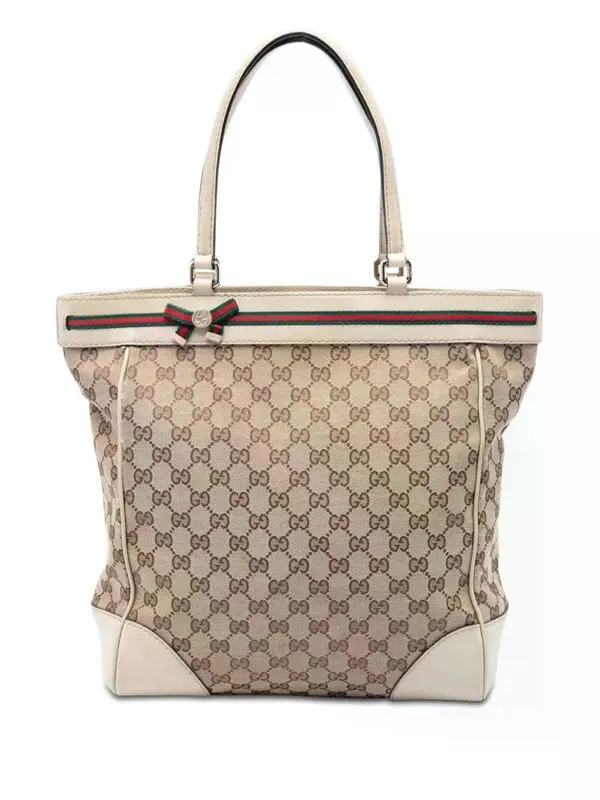 Gucci Gg Canvas Web Mayfair Tote Bag - Neutrals