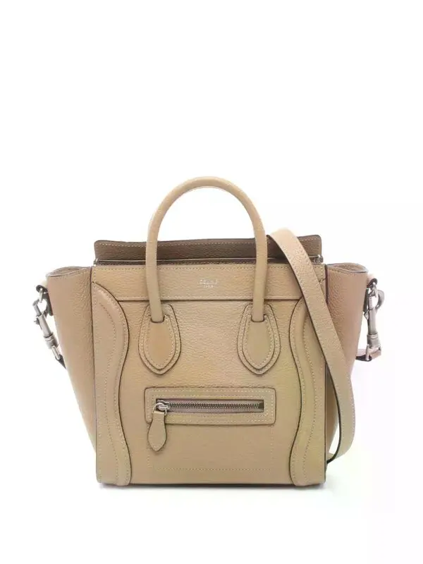 Celine Leather Luggage Tote Satchel - Neutrals