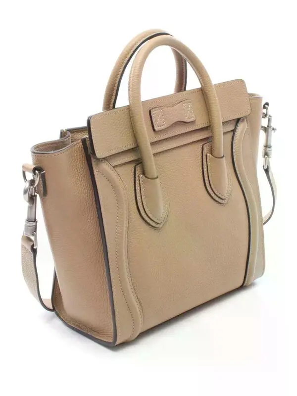 Celine Leather Luggage Tote Satchel - Neutrals