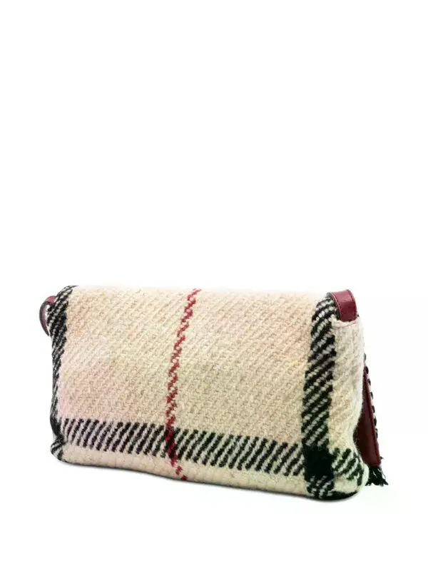 Burberry Mega Check Wool Shoulder Bag
