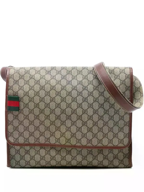 Gucci Gg Supreme Web Messenger Bag - Neutrals