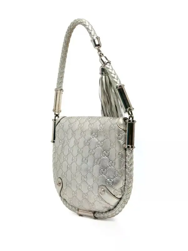Gucci Britt Tassel Flap Handbag - Silver