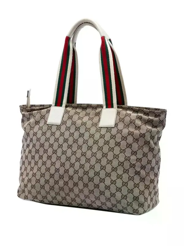 Gucci Gg Canvas Web Tote Bag