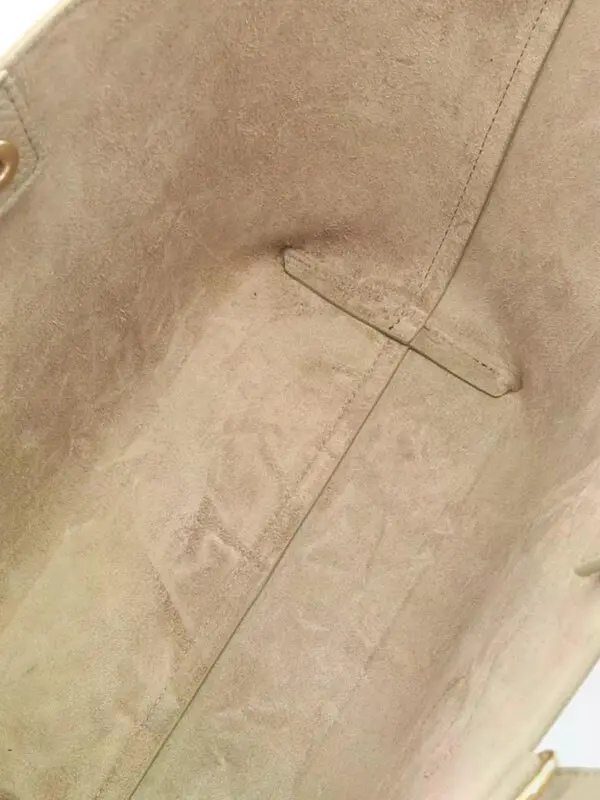 Celine Mini Grained Calfskin Cuir Triomphe Cabas Anais Tote Satchel - Neutrals