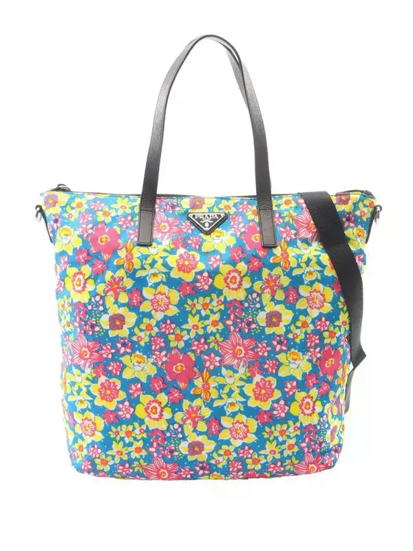 Prada Tessuto Stampato Floral Tote Satchel