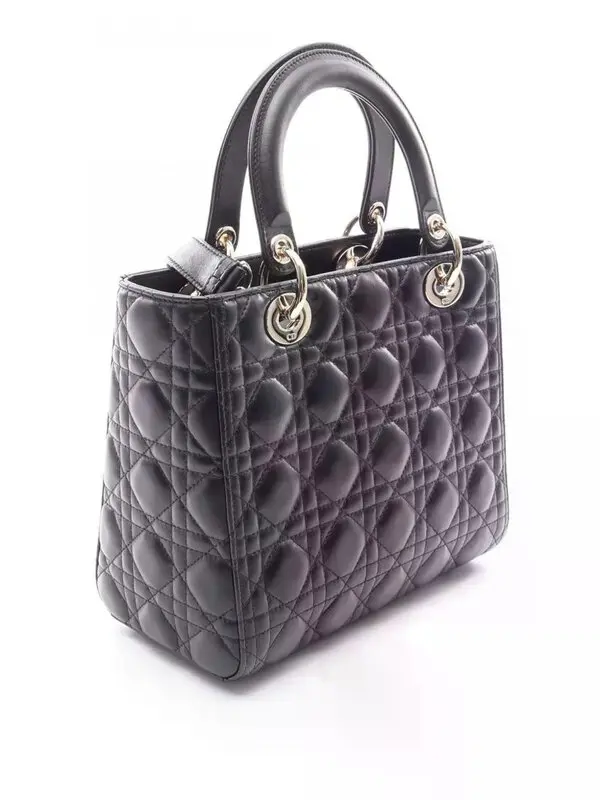 Dior Lambskin Cannage Lady Satchel - Black