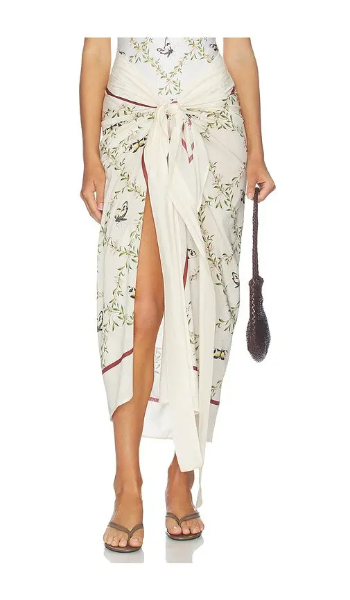 Agua Bendita Lavanda Printed Midi Skirt - Multicolor