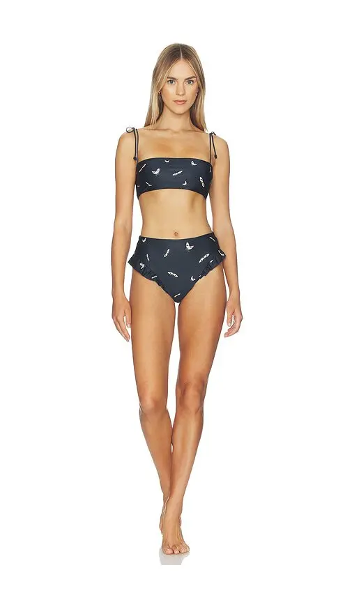 Agua Bendita Ruffled High-waisted Bikini Bottom