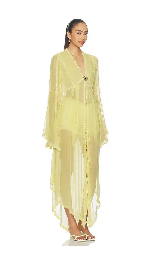 AMOR MIA Chiffon Robe With Gold-tone Accent