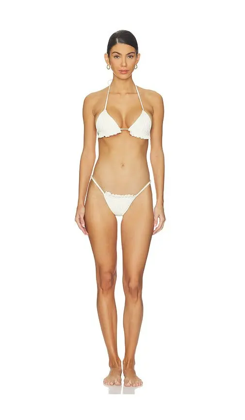 AMOR MIA Pleated Bikini Top