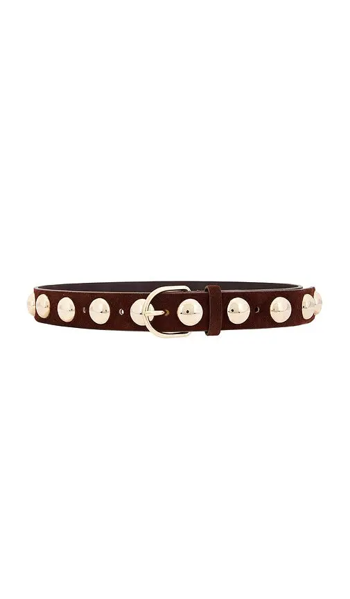 LOEFFLER RANDALL Studded Suede Belt - Espresso