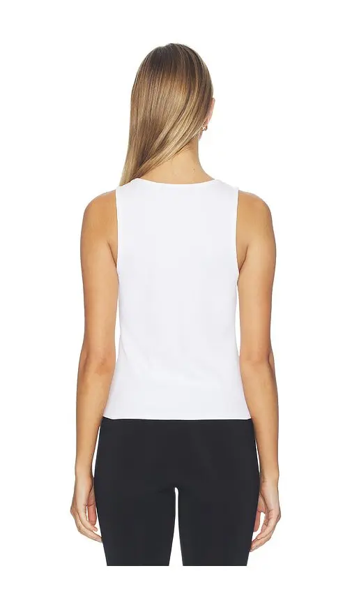 Veronica Beard Narcisa Ribbed Jersey Tank With Eyelet Trim