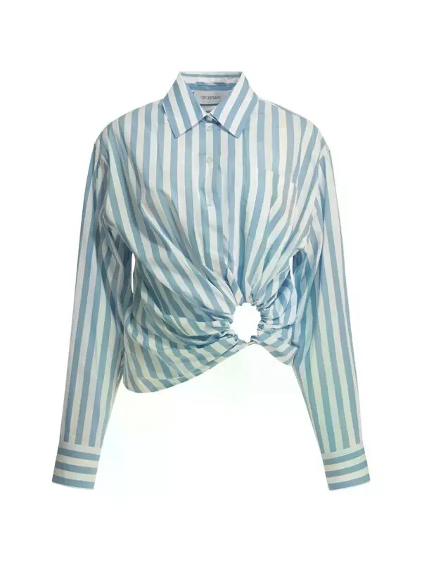 Max Mara Striped Ring Detail Blouse
