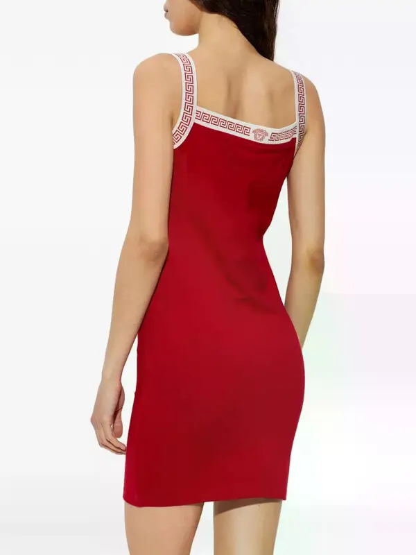 Versace Medusa And Greca Border Strappy Mini Dress