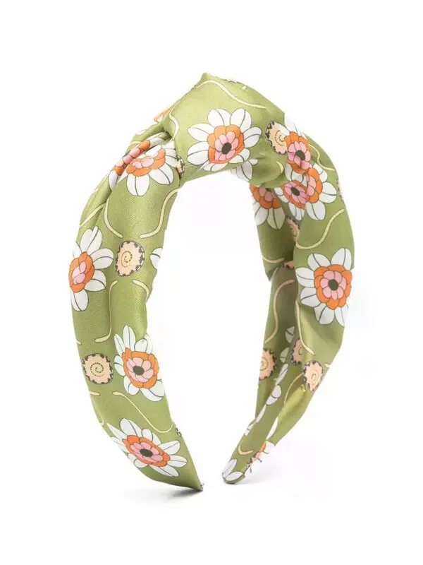La DoubleJ Floral Print Padded Headband - Green