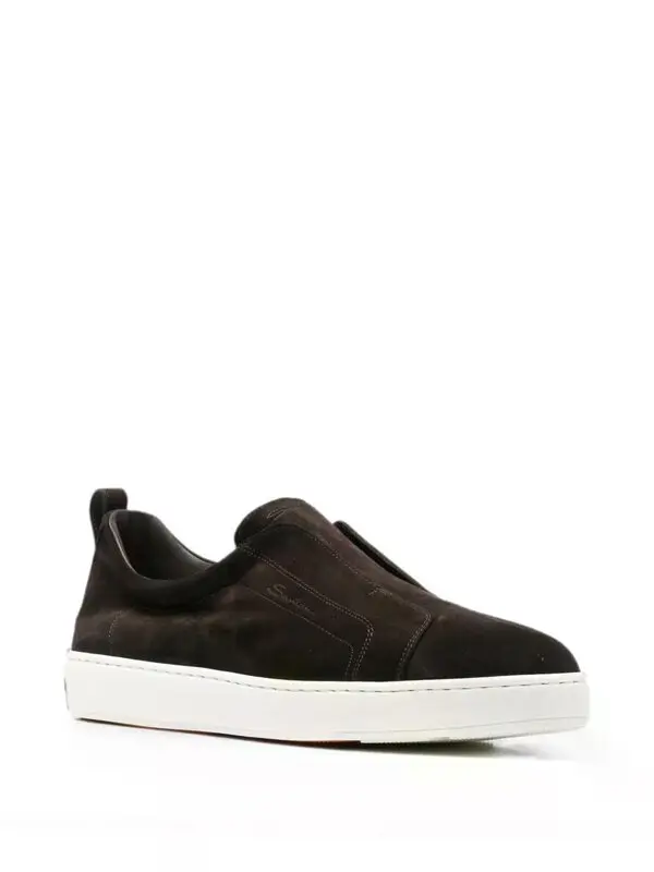 Santoni Victory Suede Slip-on Sneakers