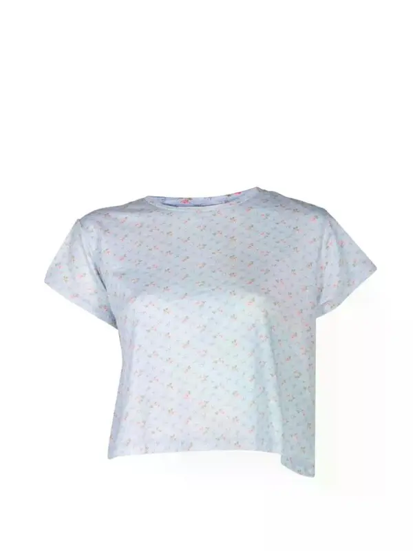 LoveShackFancy Rubin Floral Print T-shirt - Blue