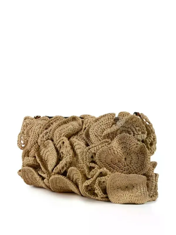 Farm Rio Flower Appliqué Clutch Bag