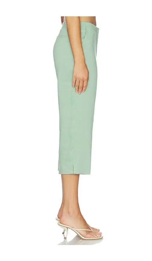Theory Capri Linen Viscose Pants - Sage