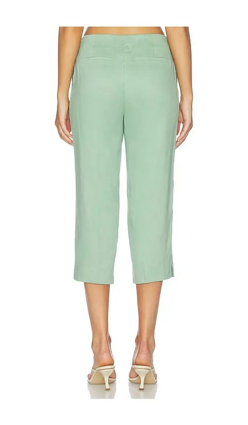 Theory Capri Linen Viscose Pants - Sage