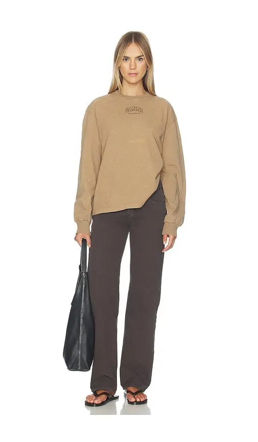 GANNI Future Essentials Washed Effect Long Sleeve Pullover