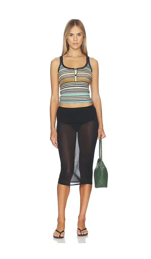 Missoni Striped Knit Tank Top - Green
