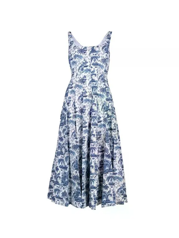Staud Wells Midi Dress - Blue