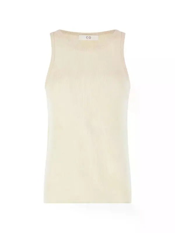 Co Name Ribbed Knit Silk-blend Top - Neutrals
