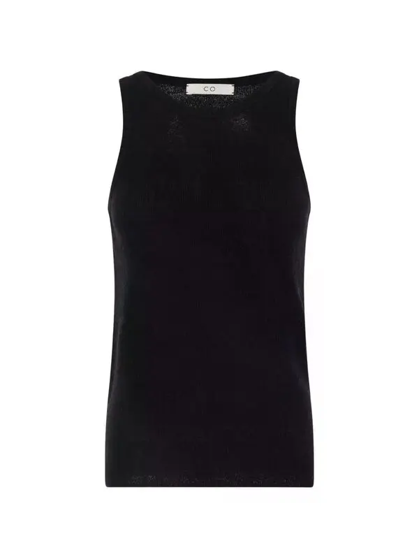 Co Coribbed Knit Silk-blend Sleeveless Top - Black