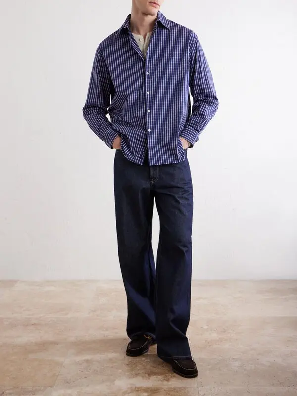 NOAH Oversized Checked Cotton-poplin Shirt