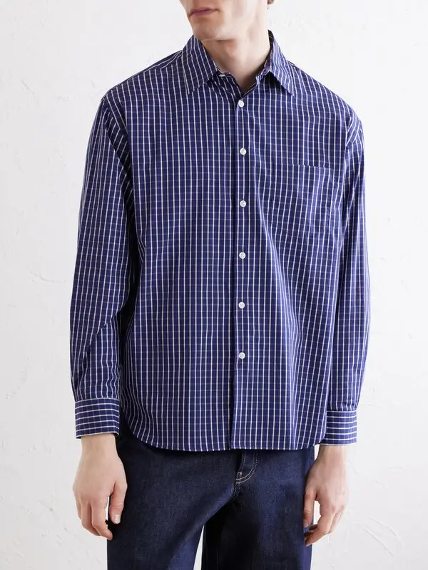 NOAH Oversized Checked Cotton-poplin Shirt