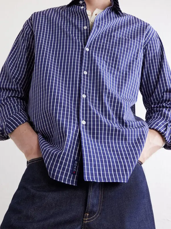 NOAH Oversized Checked Cotton-poplin Shirt