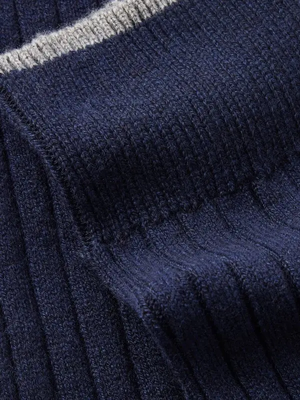 Brunello Cucinelli Ribbed Cashmere Knee-high Socks - Blue