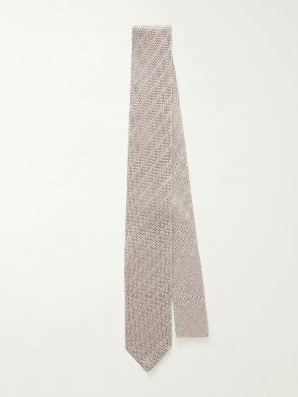 Brunello Cucinelli Knitted Silk Tie - Neutrals