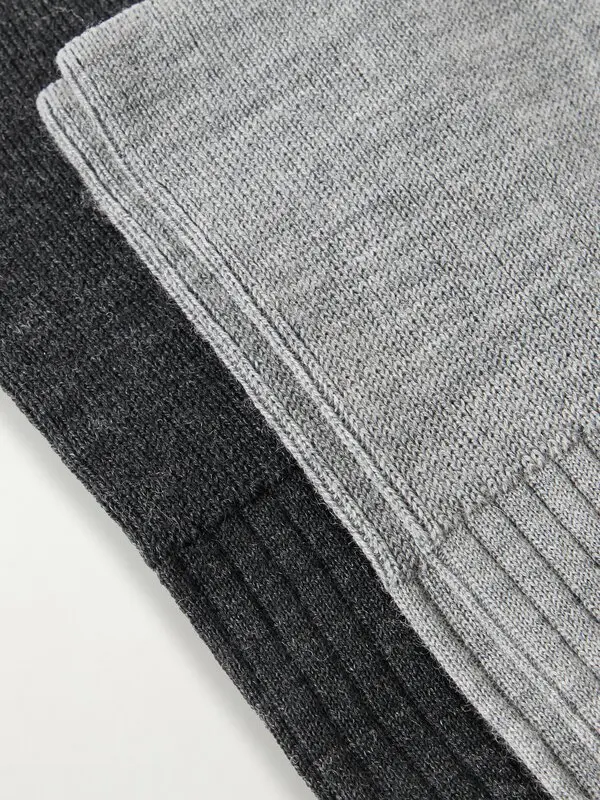 Falke Two-pack Ribbed Virgin Wool-blend Socks