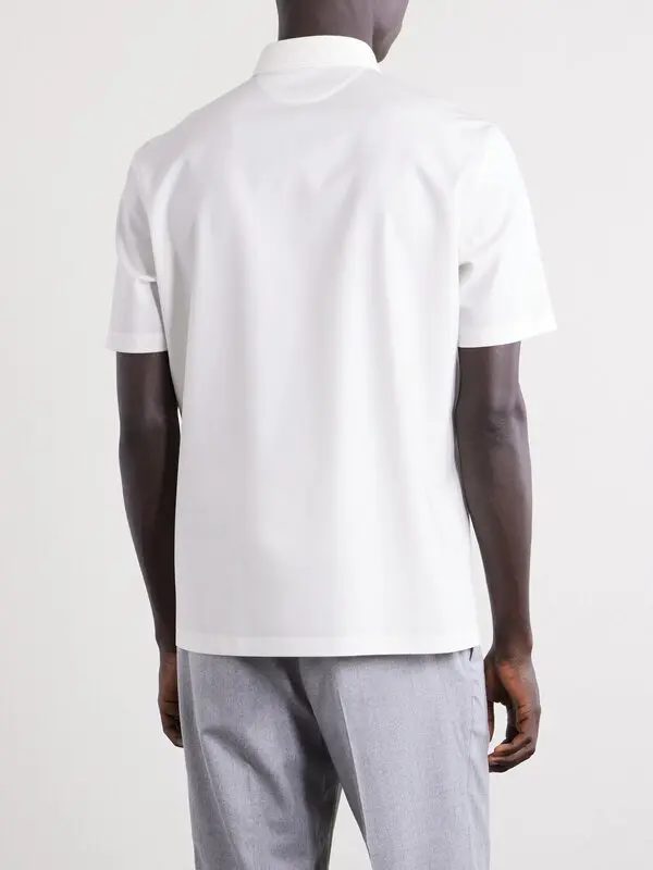 Brunello Cucinelli Logo-appliquéd Wool Polo Shirt