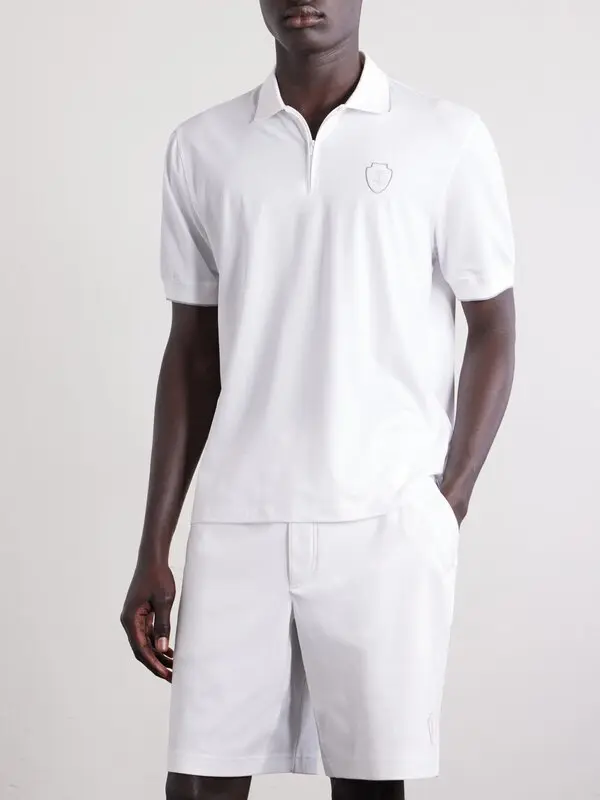 Brunello Cucinelli Logo-appliquéd Jersey Polo Shirt