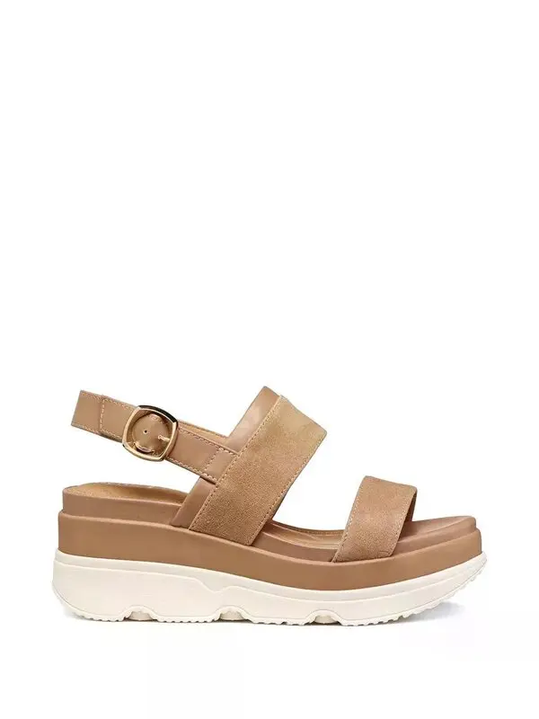Geox Beige Suede Platform Sandals