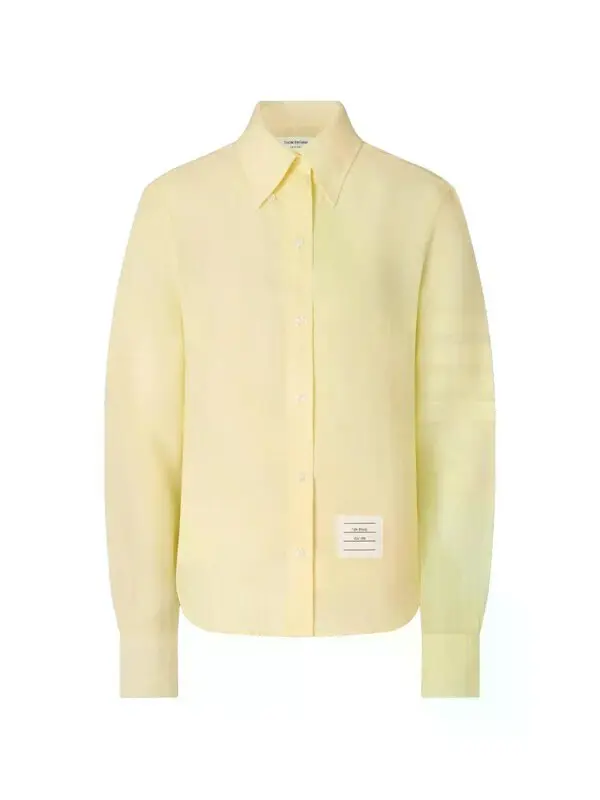 Thom Browne 4-bar Linen Shirt - Yellow