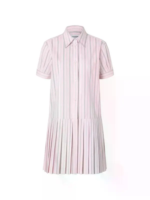 Thom Browne Pleated Mini Dress - Pink
