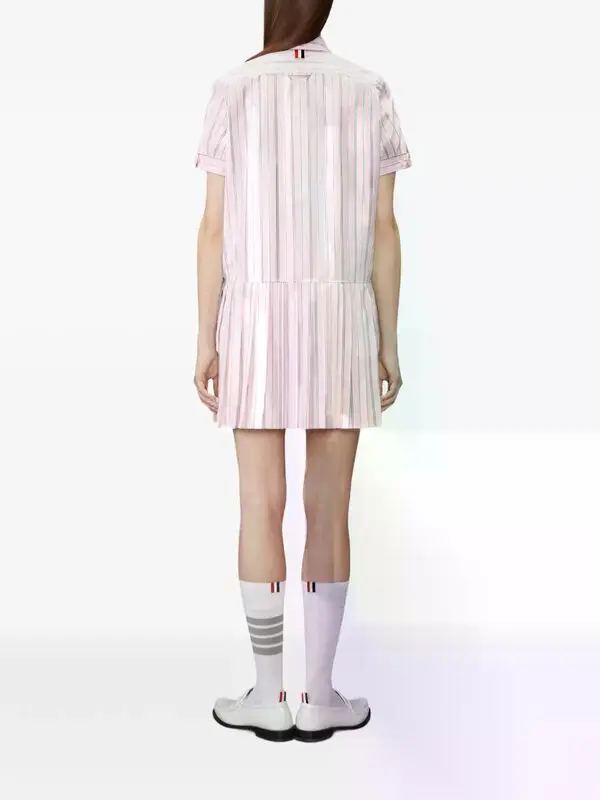 Thom Browne Pleated Mini Dress - Pink