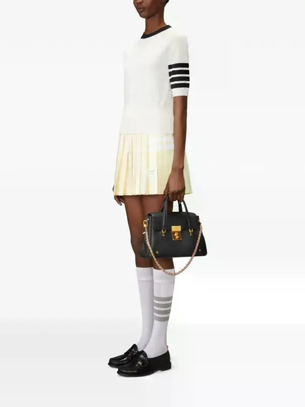 Thom Browne Small Bolton Leather Tote Bag