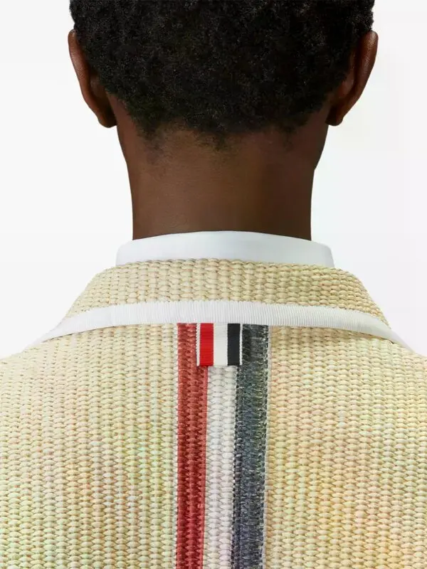 Thom Browne Raffia-effect Stripe-detail Blazer