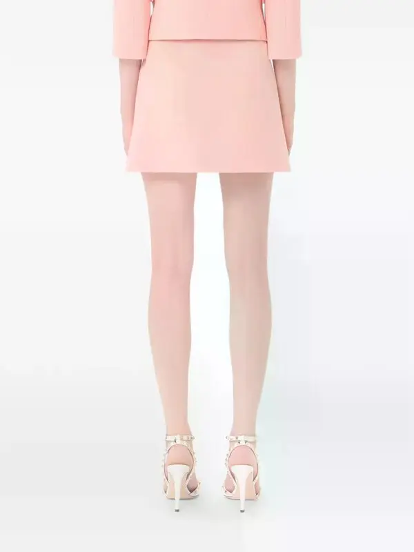 Valentino Garavani Wool Crepe Mini Skirt With Double Vgold Detail