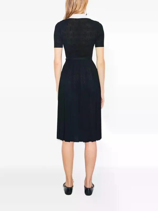 Tory Burch Monogram Pointelle Pleated Dress